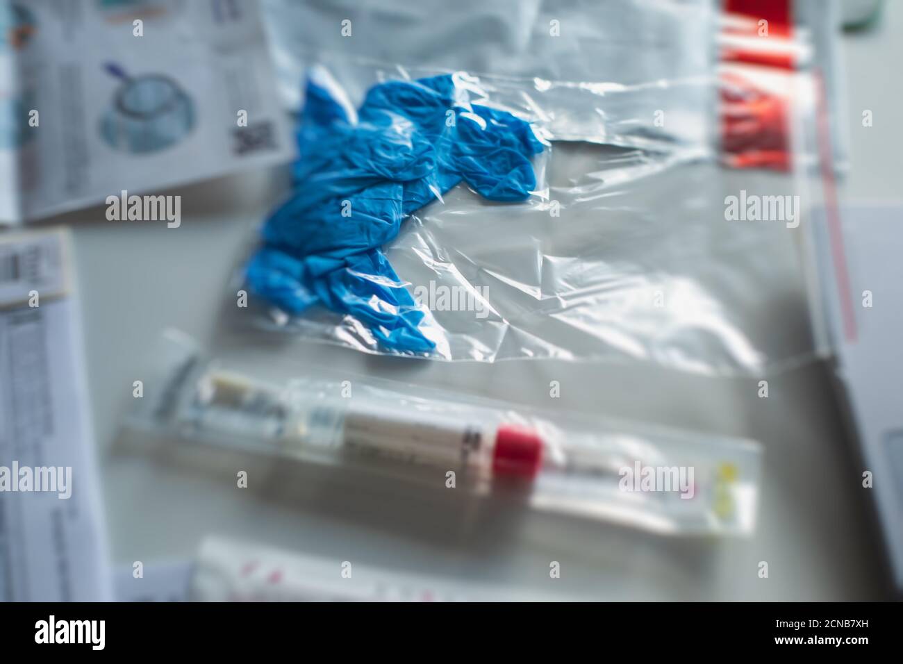 Process of coronavirus testing examination at home, COVID-19 swab ...