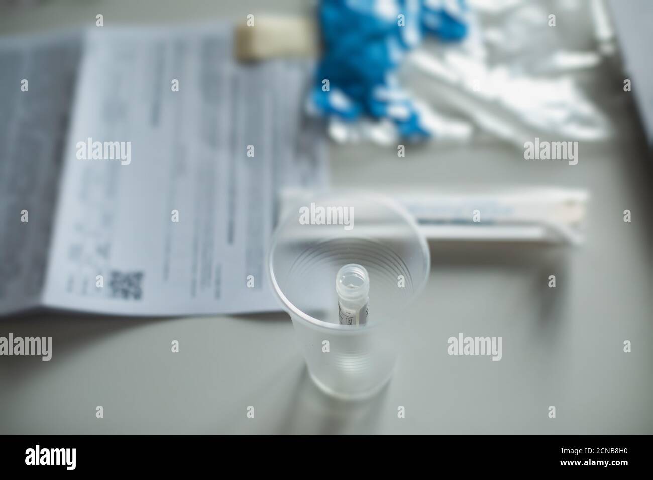 Process of coronavirus testing examination at home, COVID-19 swab ...