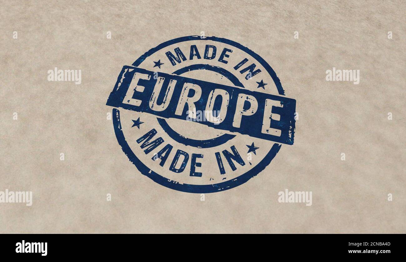 Made in Europe, EU, European Union stamp icons in few color versions ...