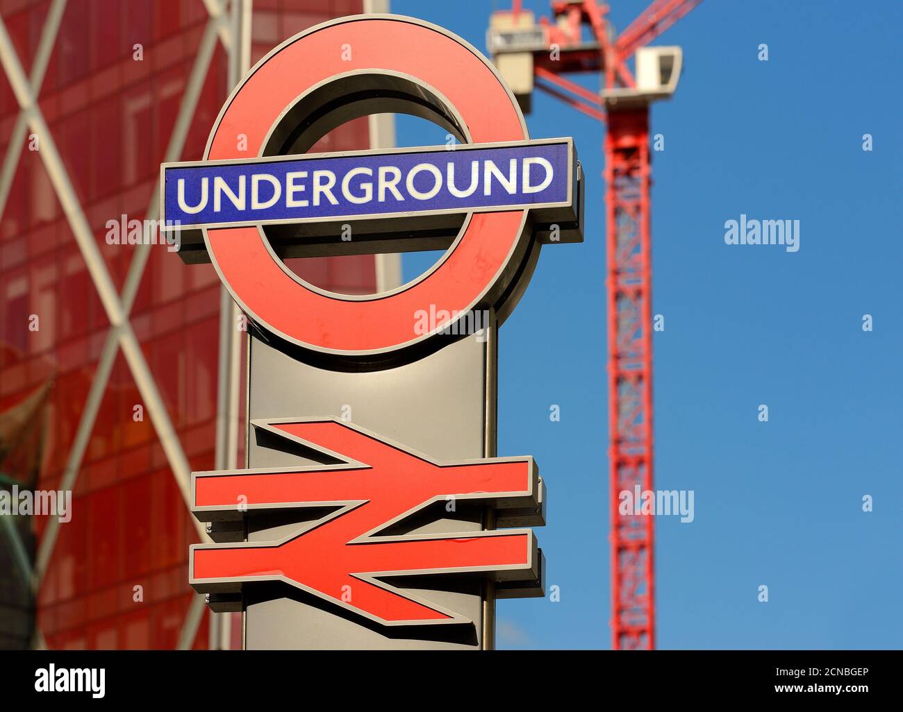 London, England, UK. London Underground and Rail sign outside Victoria ...