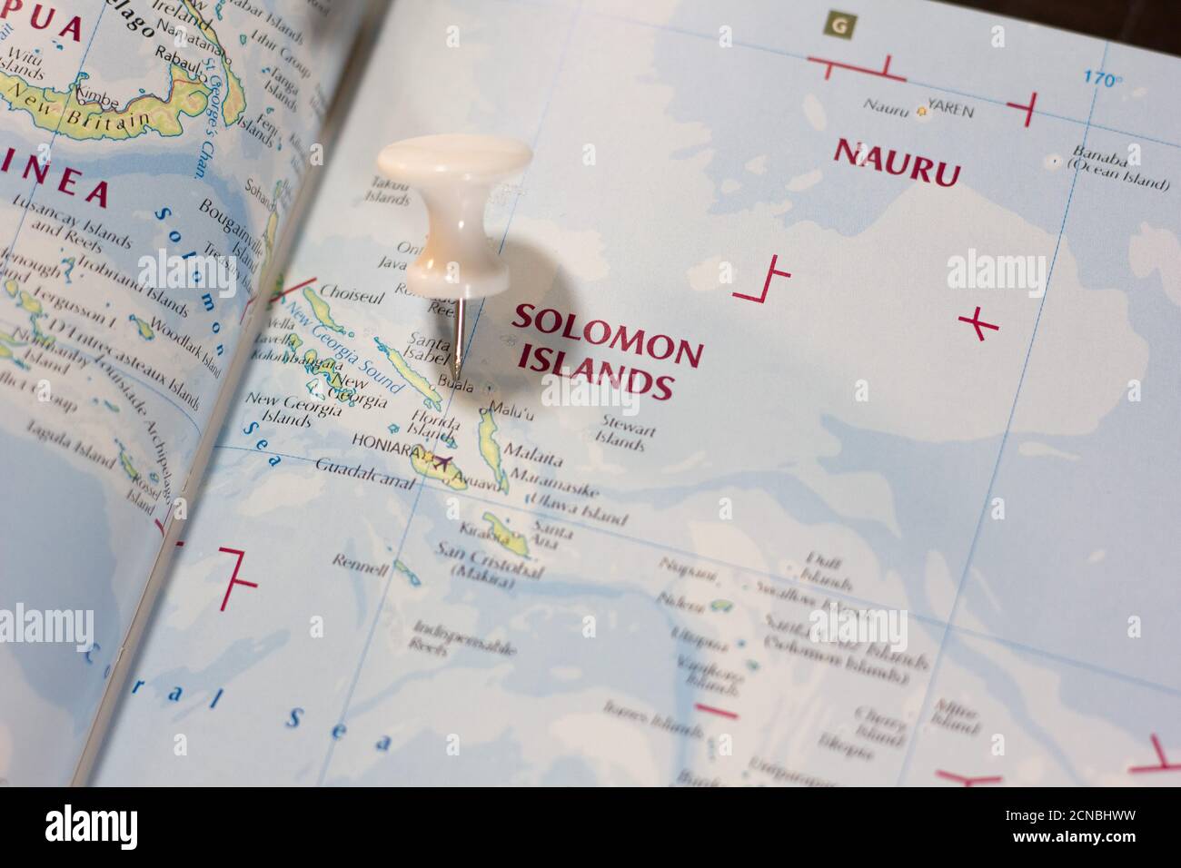 Solomon Islands on the map of the world or atlas Stock Photo - Alamy