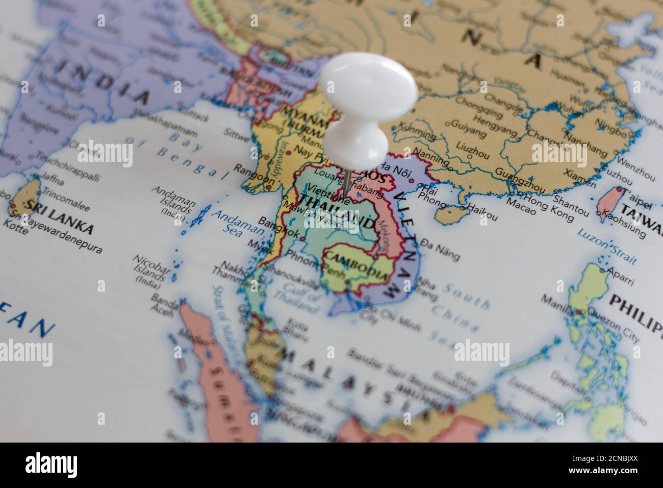 Thailand on the map of the world or atlas Stock Photo - Alamy