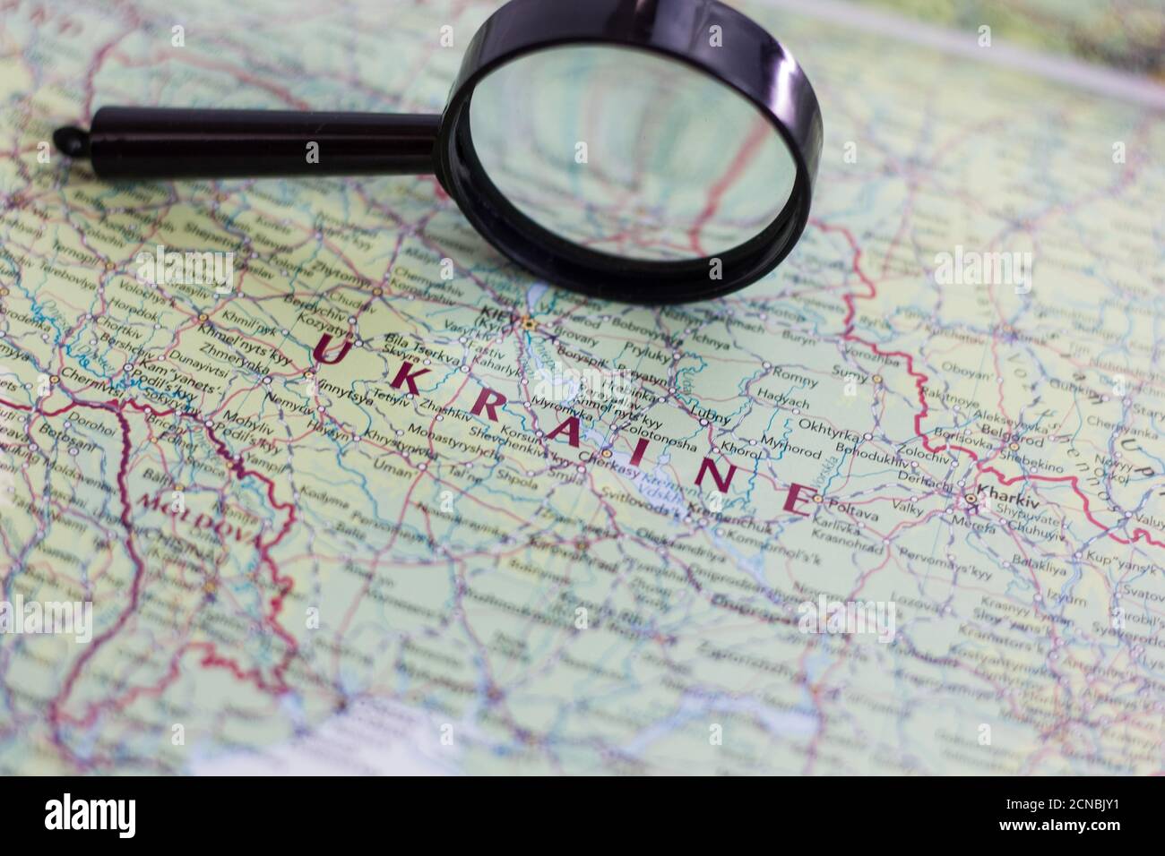 Ukraine on the map of the world or atlas Stock Photo - Alamy