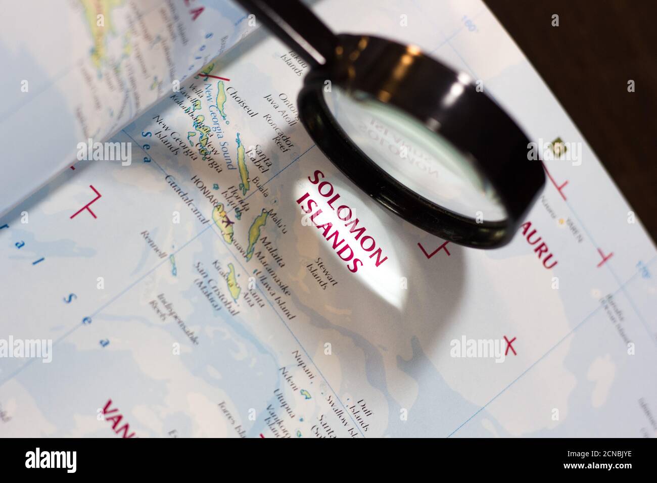 Solomon Islands on the map of the world or atlas Stock Photo - Alamy