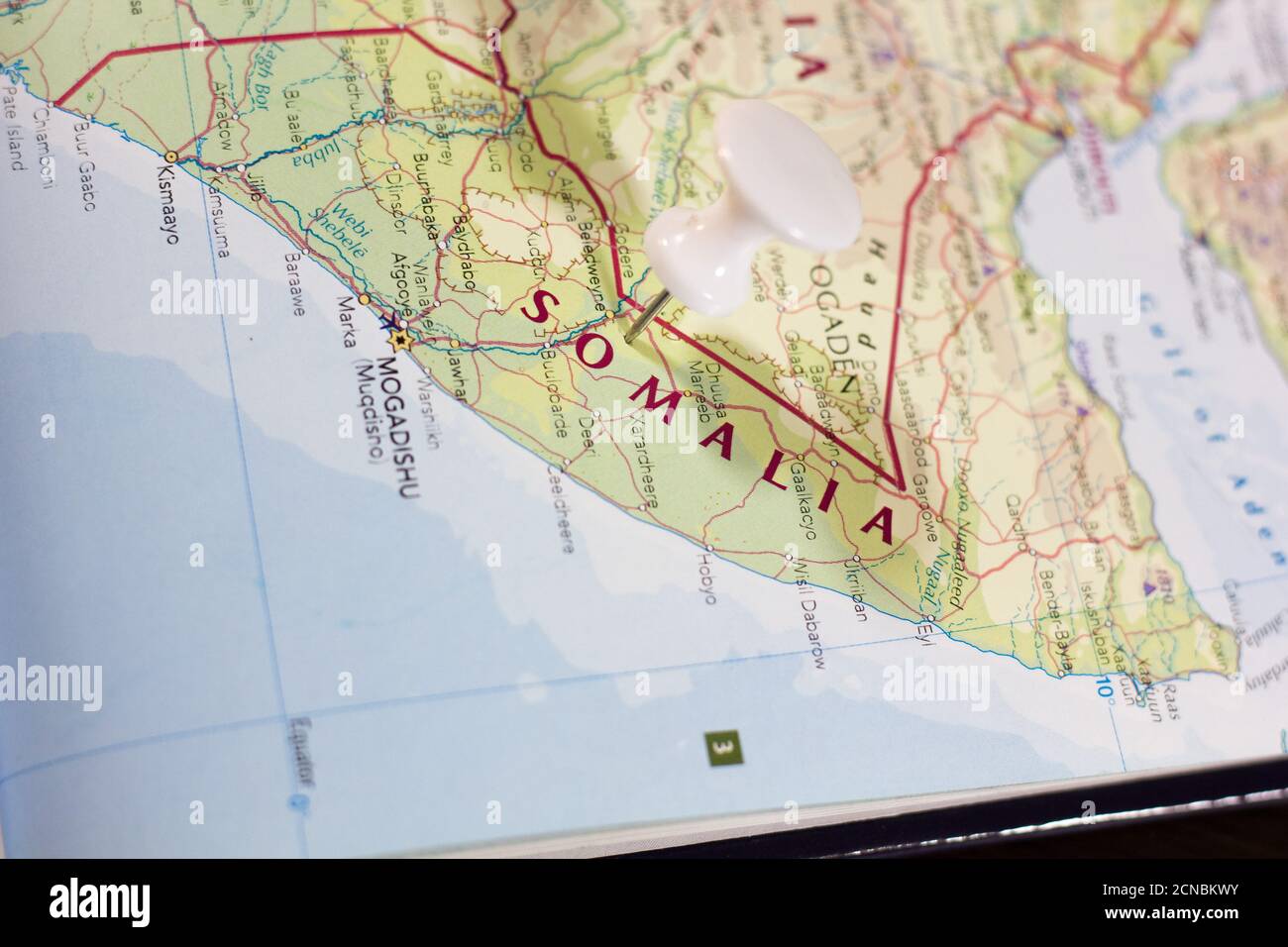 Somalia on the map of the world or atlas Stock Photo - Alamy