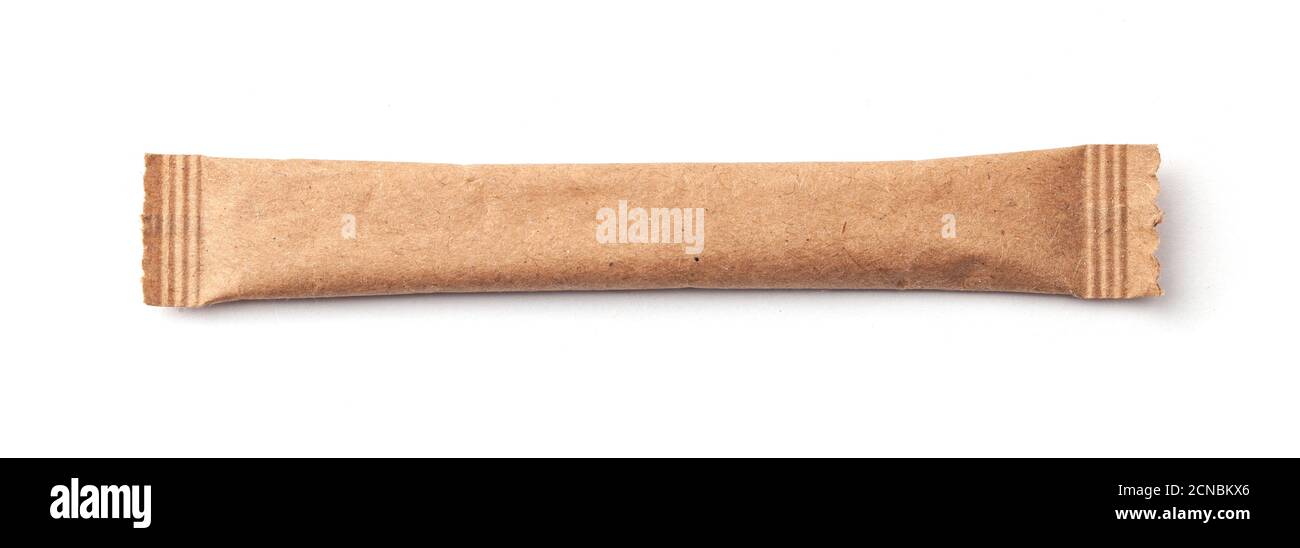 Sugar stick. Sugar in paper kraft packaging. Mock up for design ...