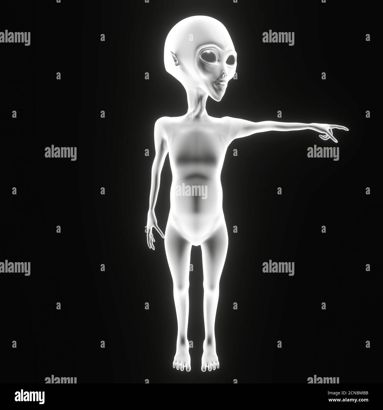 alien posing in the dark 3d illustration Stock Photo - Alamy