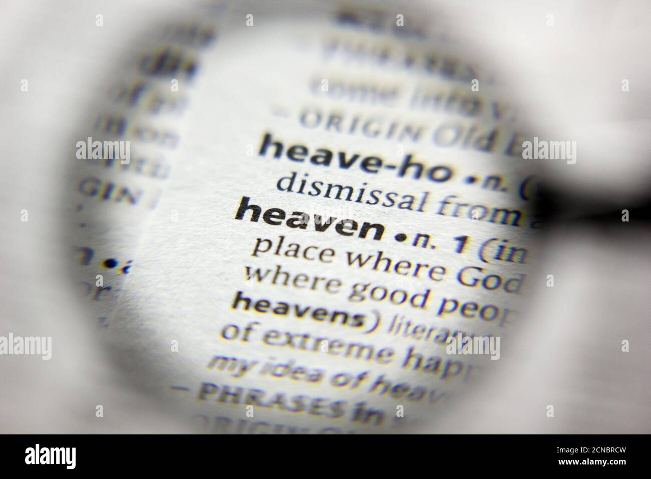 Definition word heaven in dictionary hi-res stock photography and ...