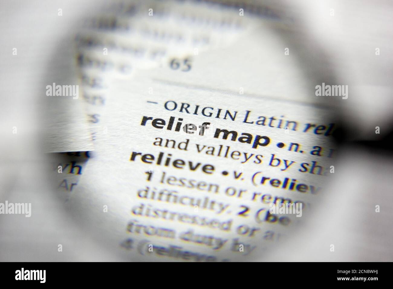 The word or phrase Relief map in a dictionary Stock Photo - Alamy