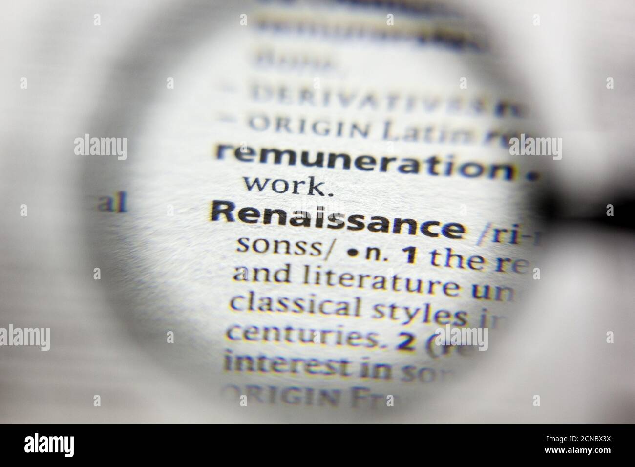 Definition word renaissance in dictionary hi-res stock photography and ...