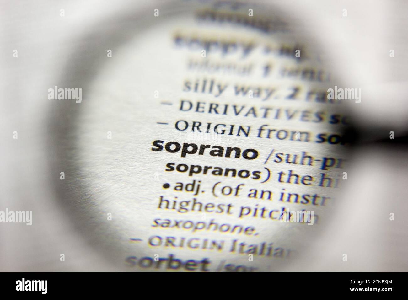 The word or phrase Soprano in a dictionary Stock Photo - Alamy