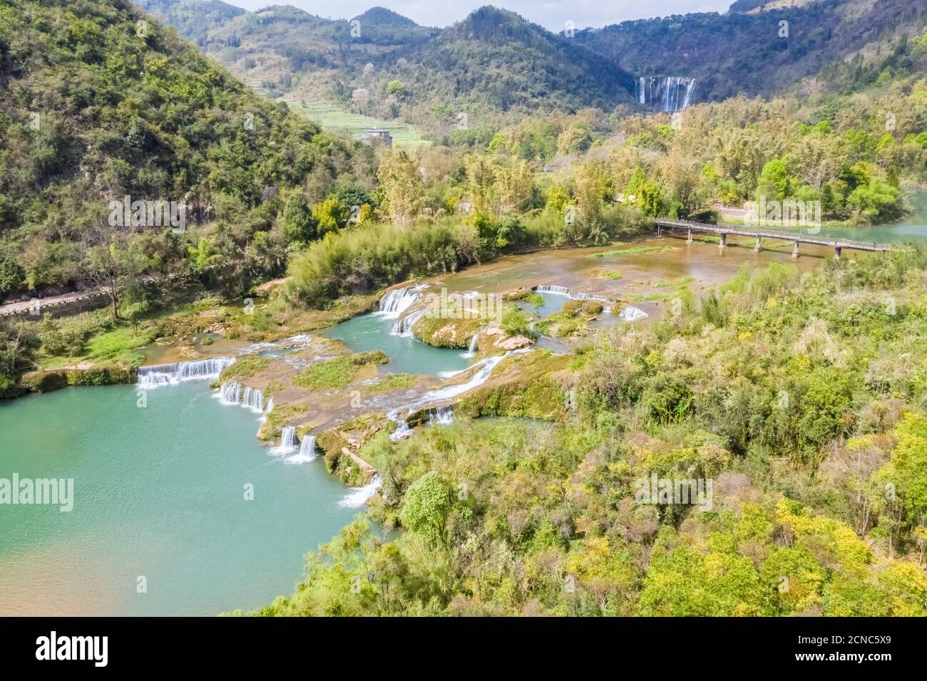 jiulong waterfalls group Stock Photo - Alamy