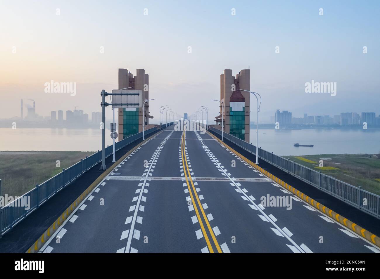 bridge tower and pavements Stock Photo - Alamy