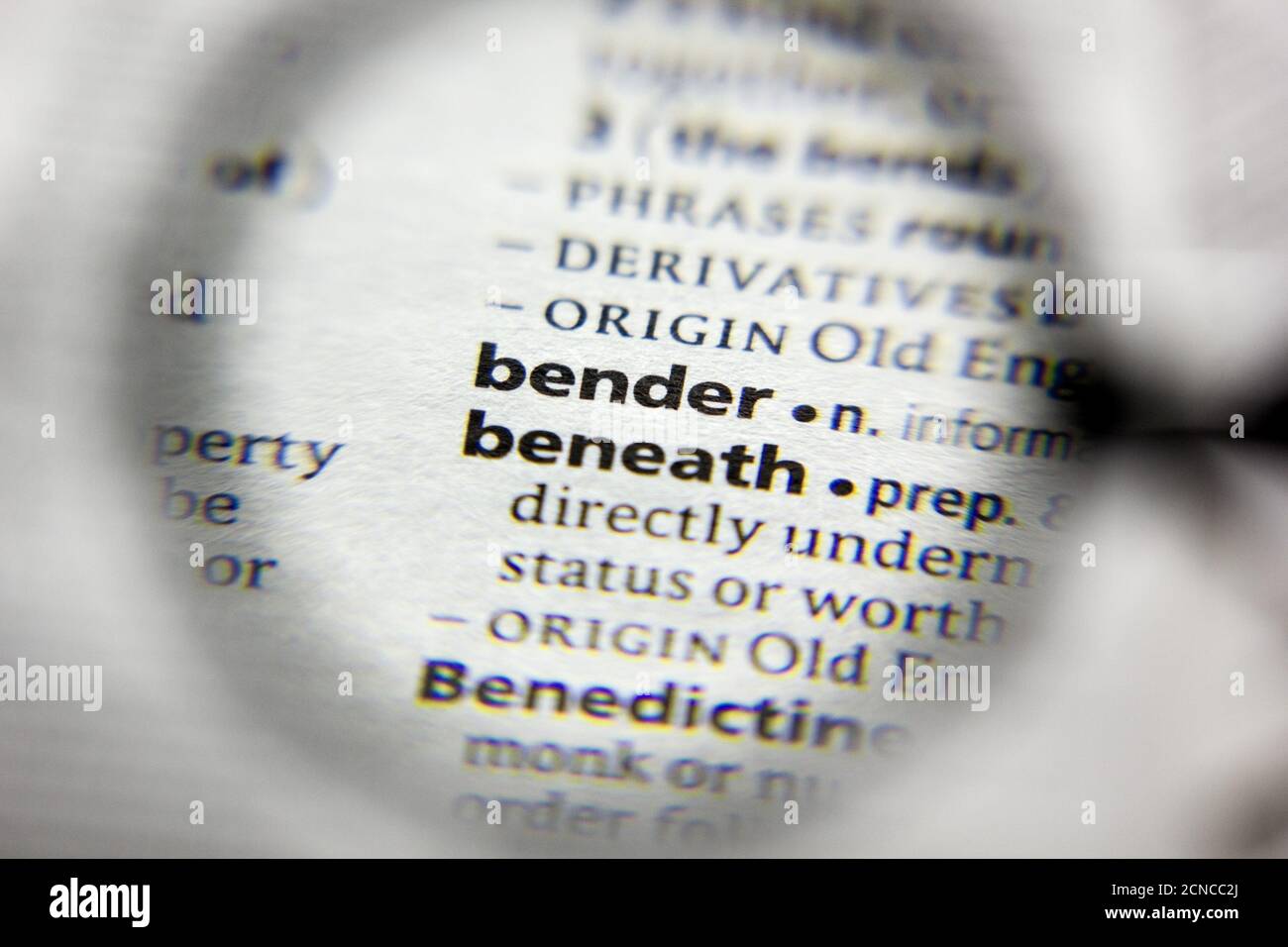 The word or phrase bender in a dictionary Stock Photo - Alamy