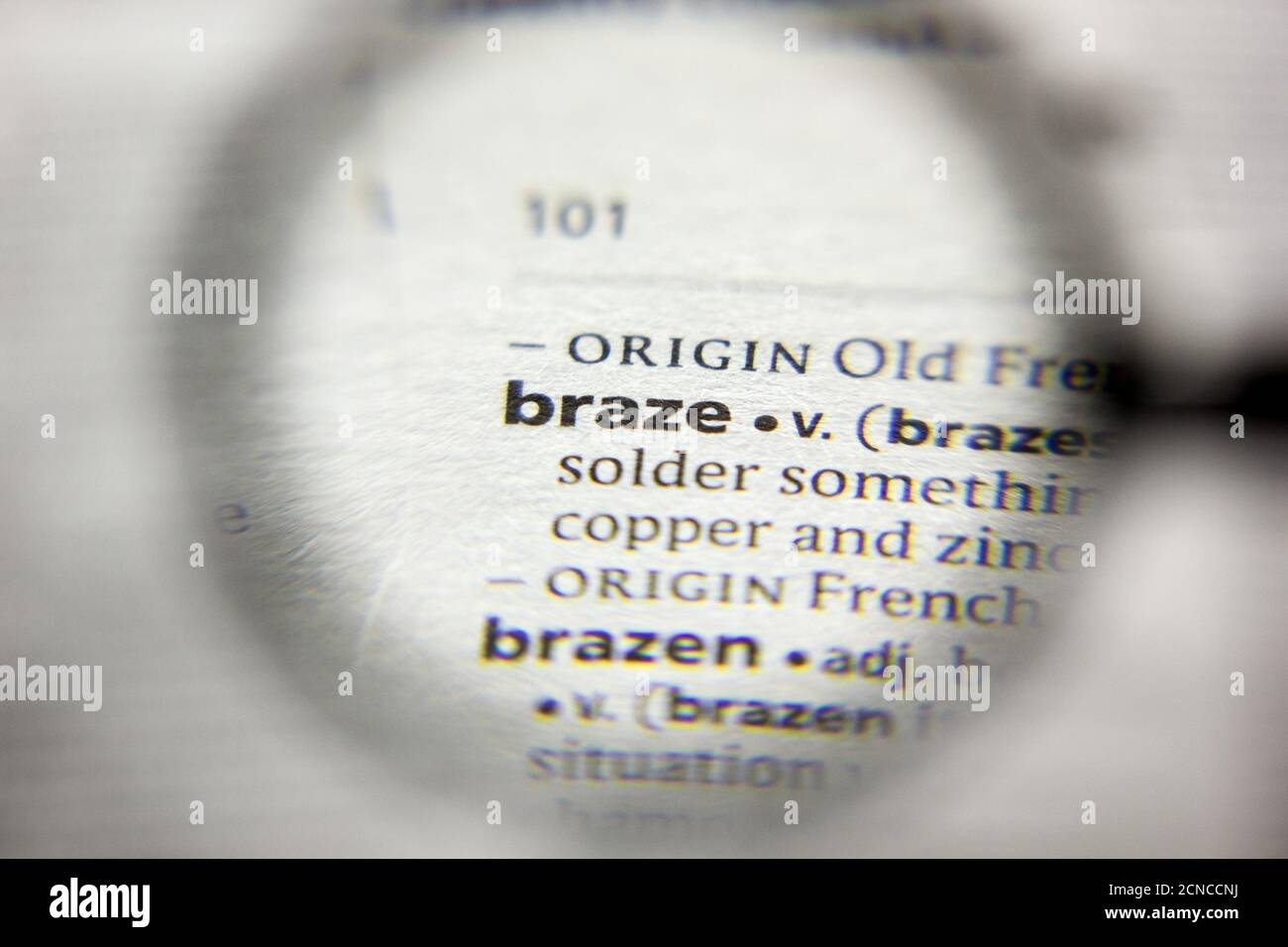 The word or phrase Braze in a dictionary Stock Photo - Alamy