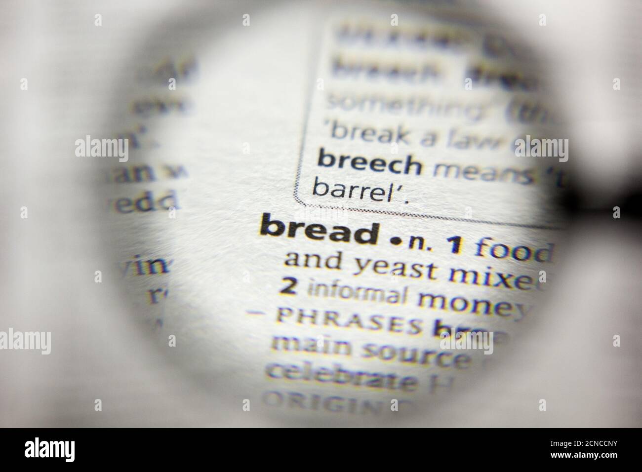 The word or phrase Bread in a dictionary Stock Photo - Alamy