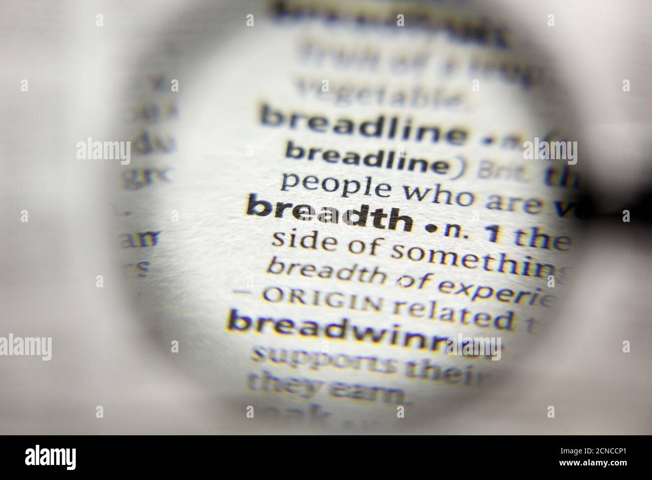 The word or phrase Breadth in a dictionary Stock Photo - Alamy