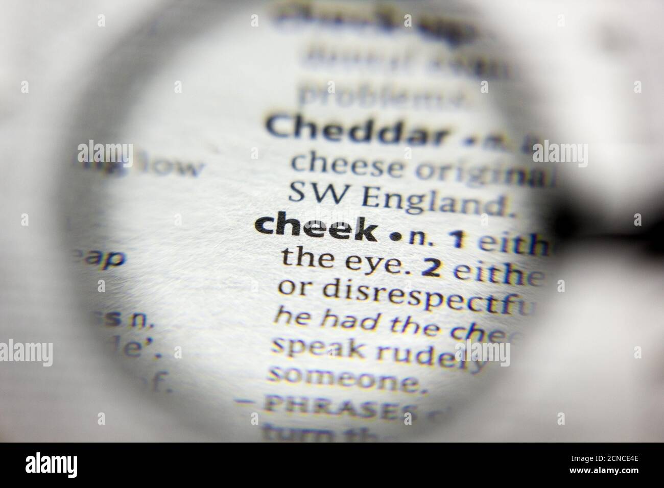 The word or phrase Cheek in a dictionary Stock Photo - Alamy