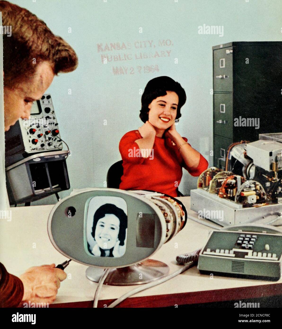 . Bell telephone magazine . Experimenting with PICTUREPHONE Stock Photo ...