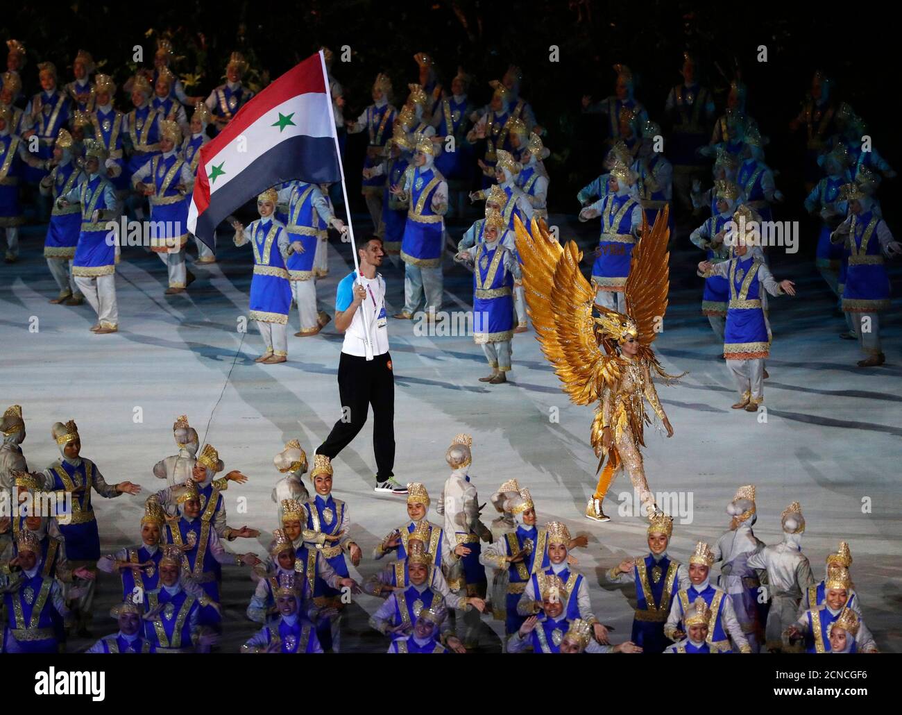 Asian games flag bearer 2018 hi-res stock photography and images - Alamy
