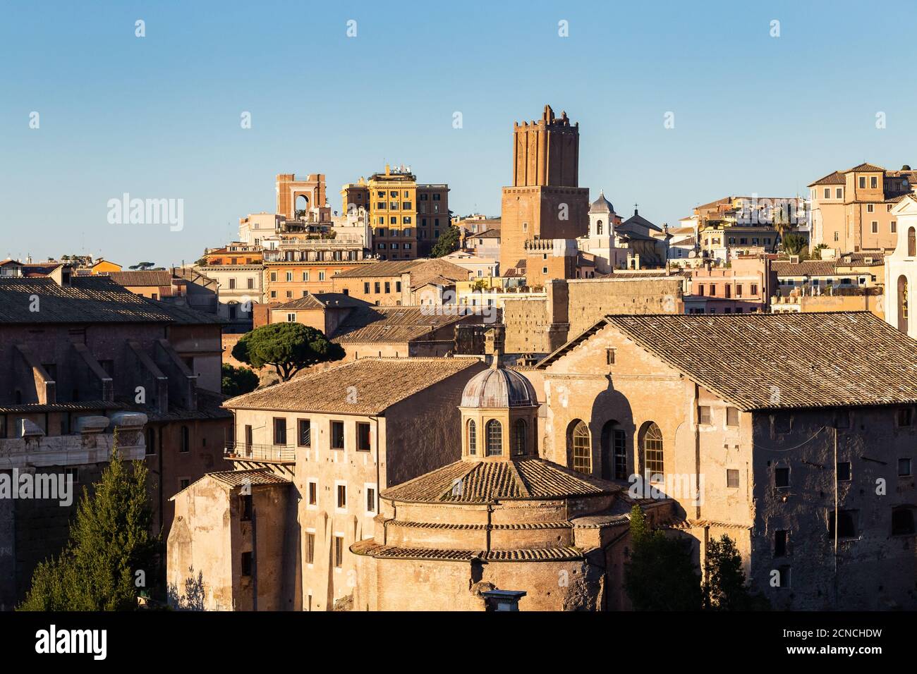 High angle shot of Trajan's Market building in Rome, Italy Stock Photo ...