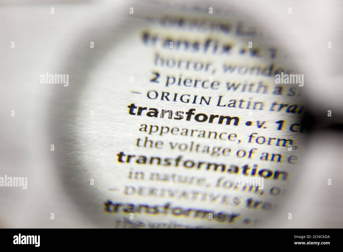 The word or phrase Transform in a dictionary Stock Photo - Alamy