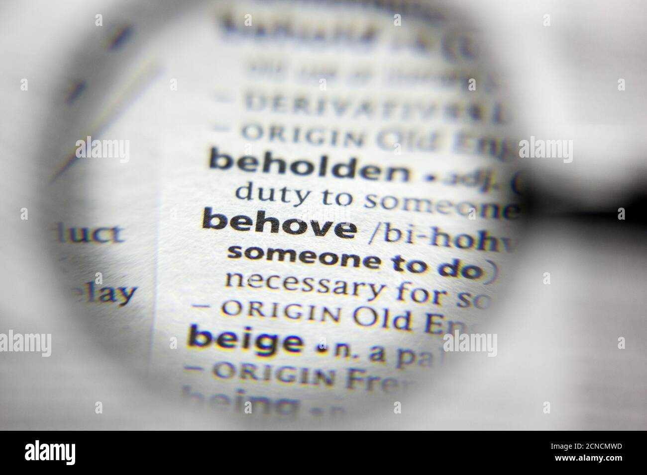 The word or phrase behove in a dictionary Stock Photo - Alamy