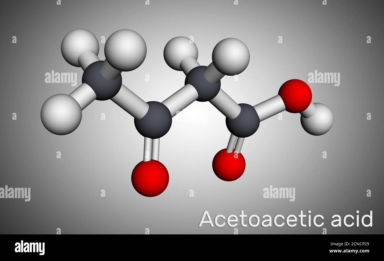 Acetoacetic acid, diacetic, oxobutanoic acid molecule. It is a ketone ...