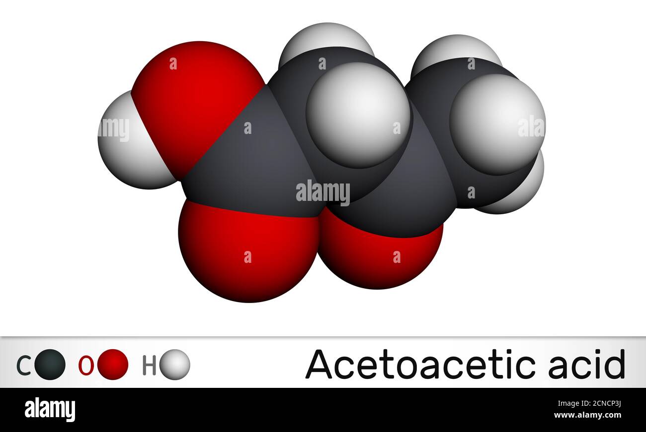 Acetoacetic acid, diacetic, oxobutanoic acid molecule. It is a ketone ...