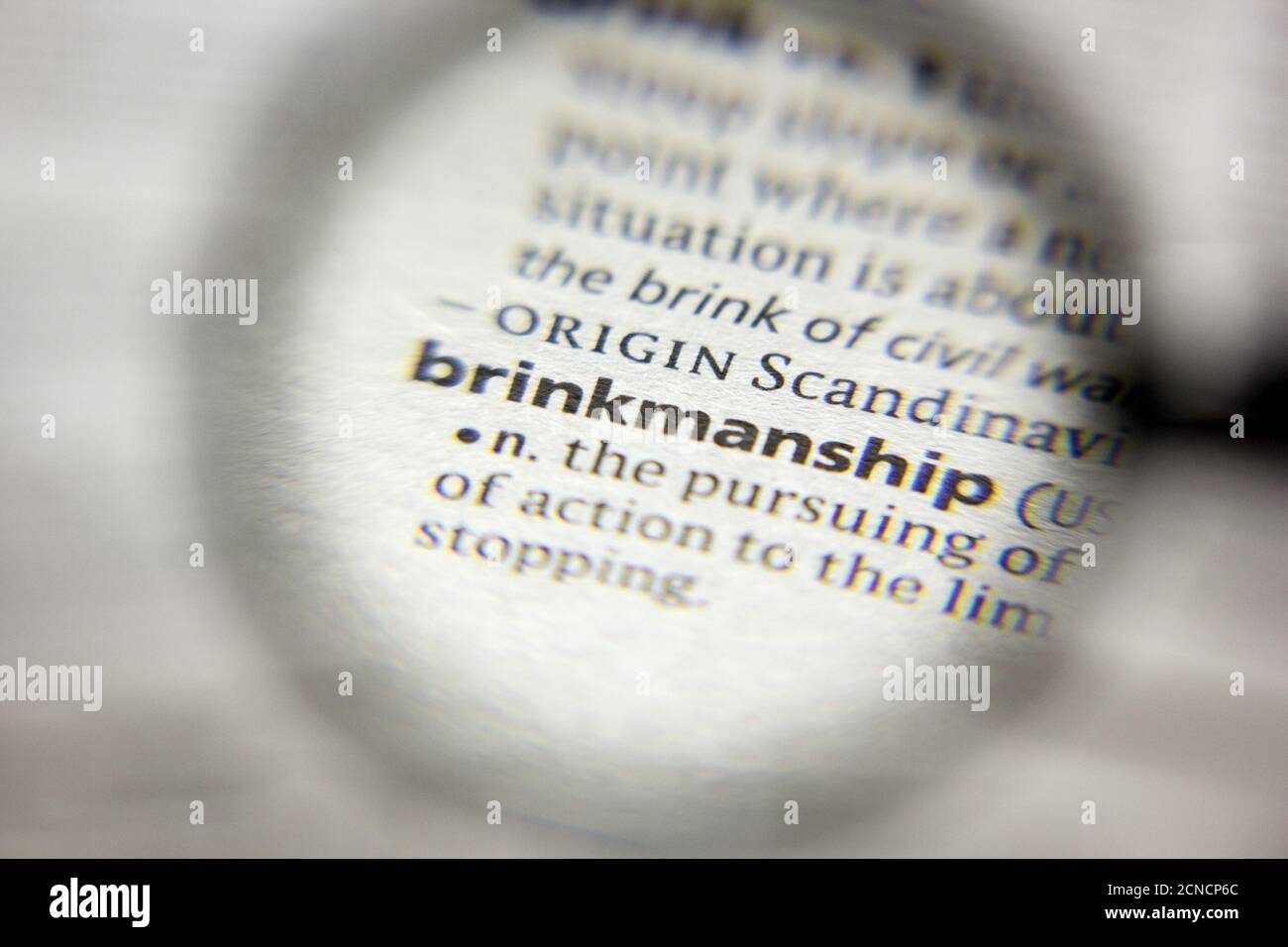 Brinkmanship dictionary hi-res stock photography and images - Alamy