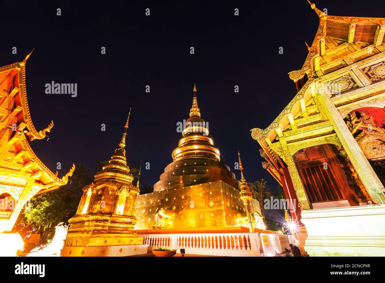 Night temple in Thailand Stock Photo - Alamy