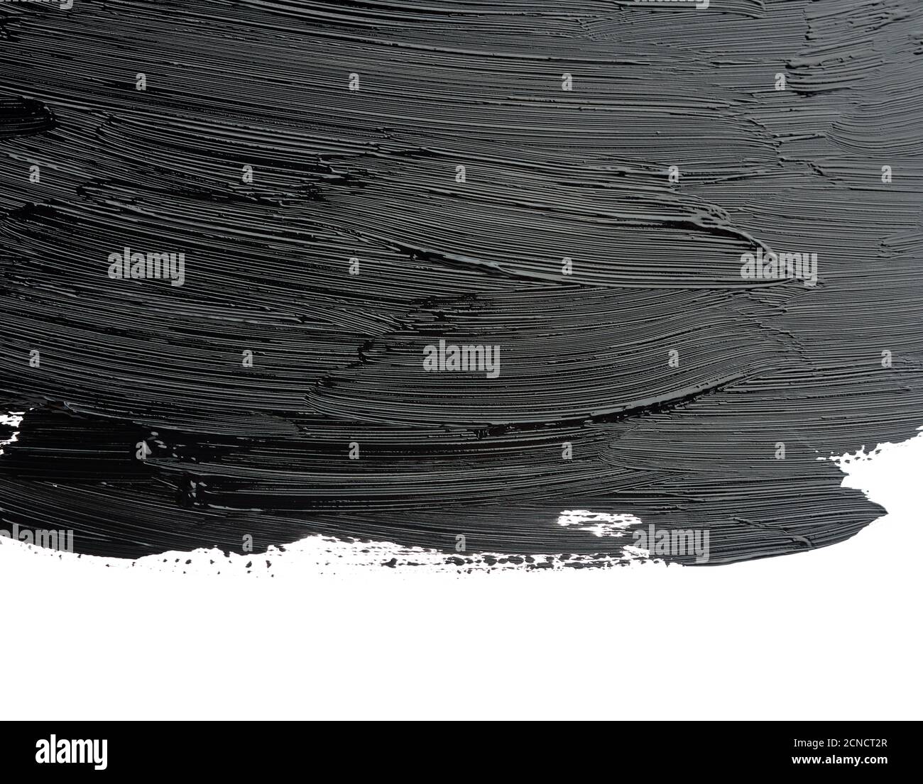 swatch of black smudged acrylic paint isolated on white background ...