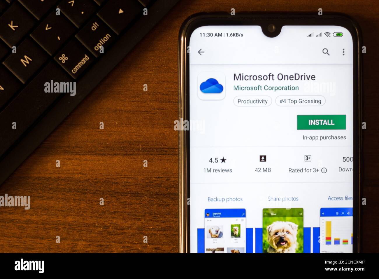 Ivanovsk, Russia - June 26, 2019: Microsoft OneDrive app on the display ...