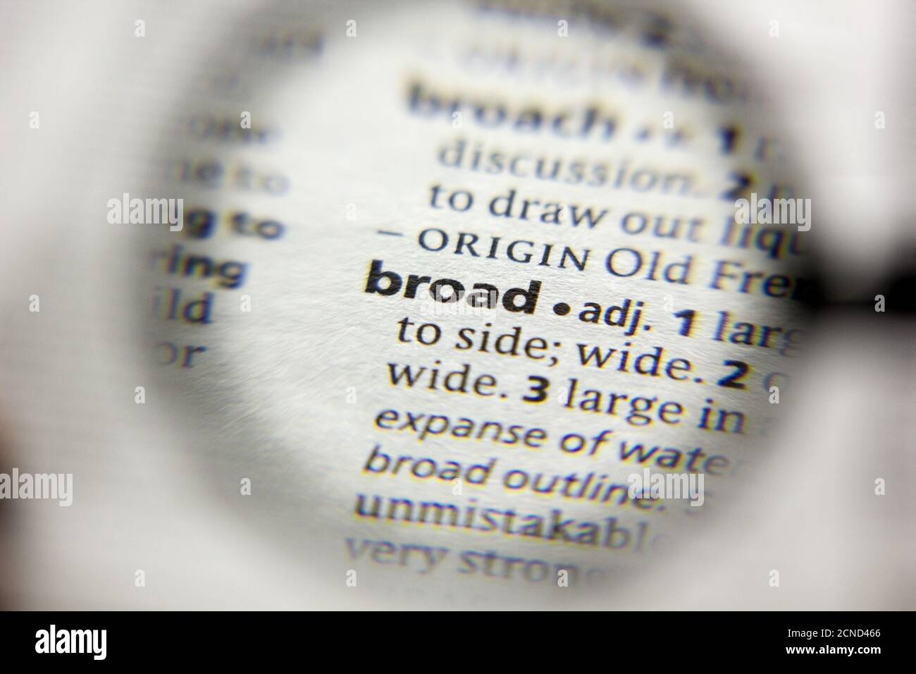 The word or phrase Broad in a dictionary Stock Photo - Alamy