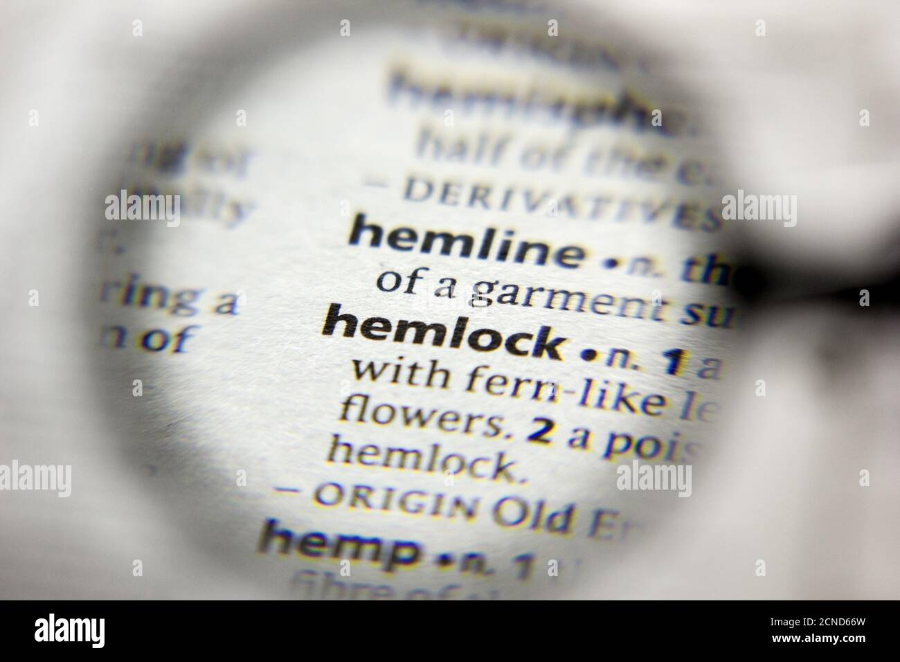 The word or phrase Hemlock in a dictionary Stock Photo - Alamy
