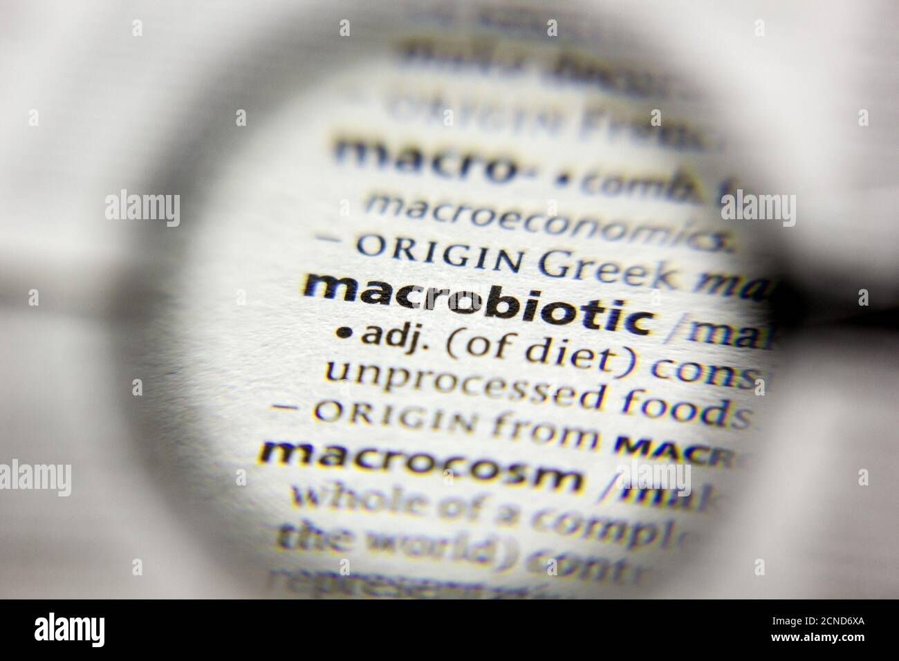 The word or phrase Macrobiotic in a dictionary Stock Photo - Alamy