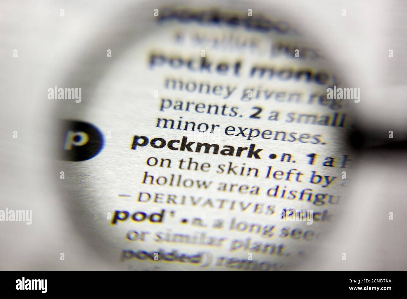 The word or phrase Pockmark in a dictionary Stock Photo - Alamy