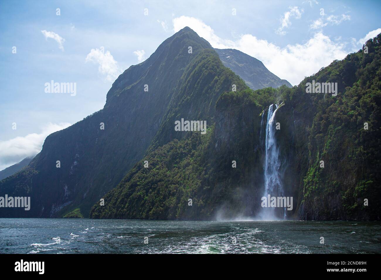 Stirling Falls in Milford Sound, part of Fiordland National Park, New ...