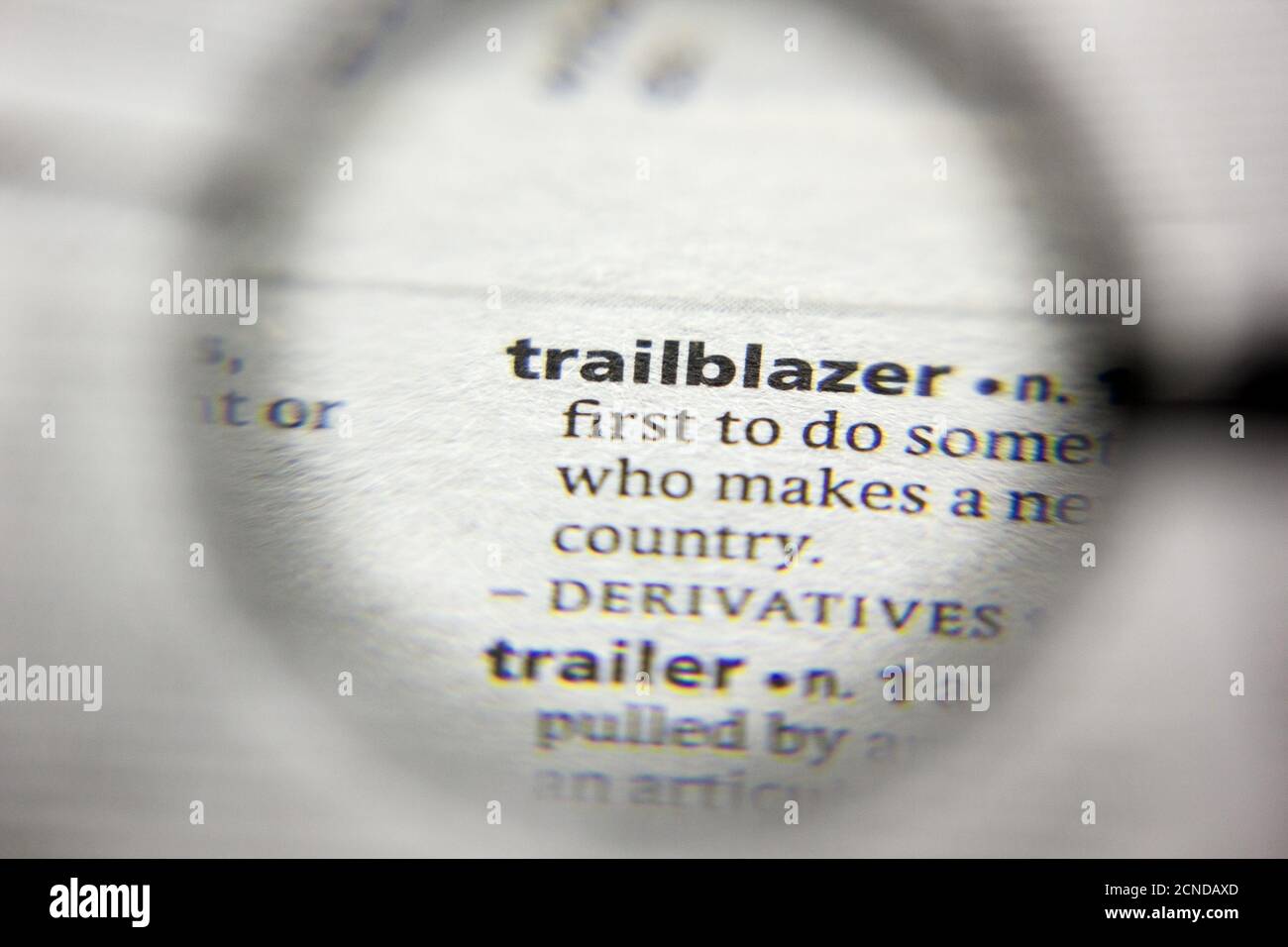 The word or phrase Trailblazer in a dictionary Stock Photo - Alamy