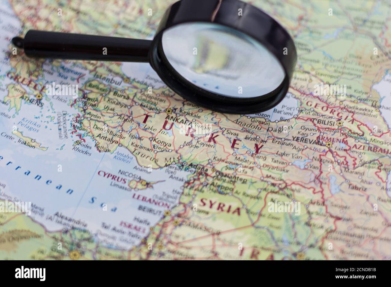 Turkey on the map of the world or atlas Stock Photo - Alamy