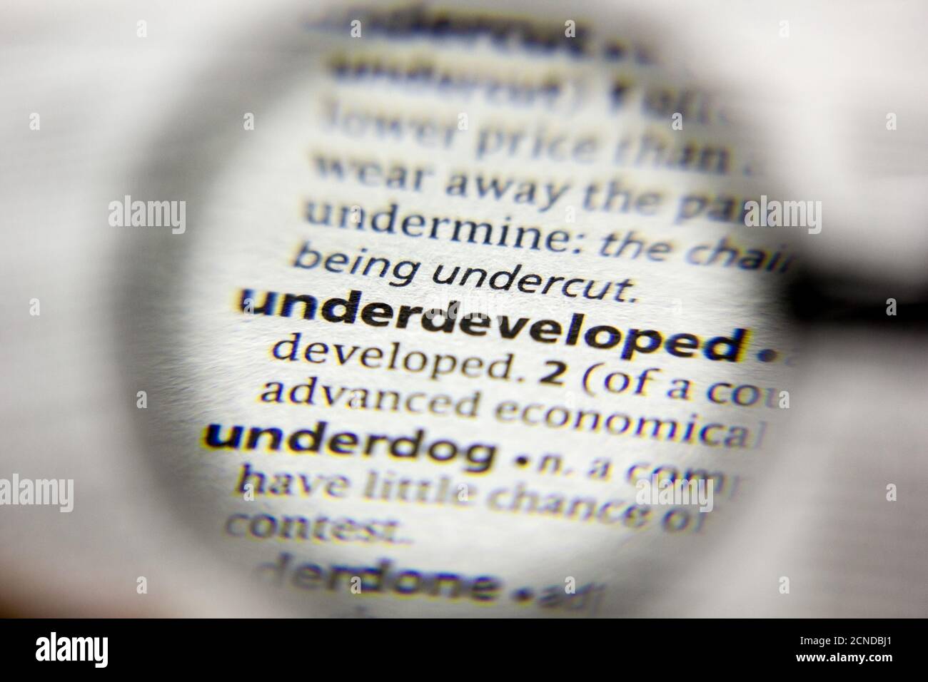 The word or phrase Underdeveloped in a dictionary Stock Photo - Alamy