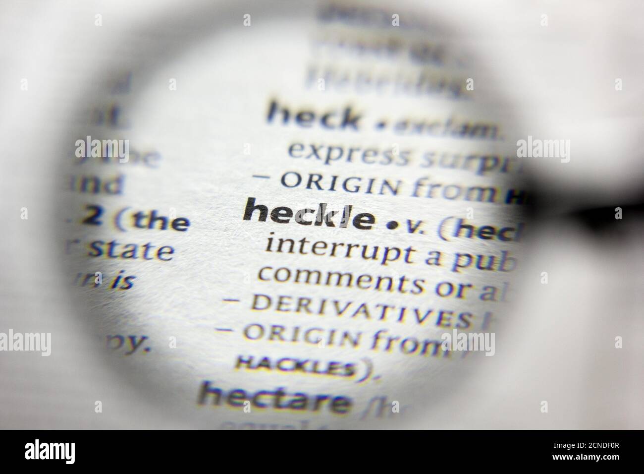 Heckle hi-res stock photography and images - Alamy