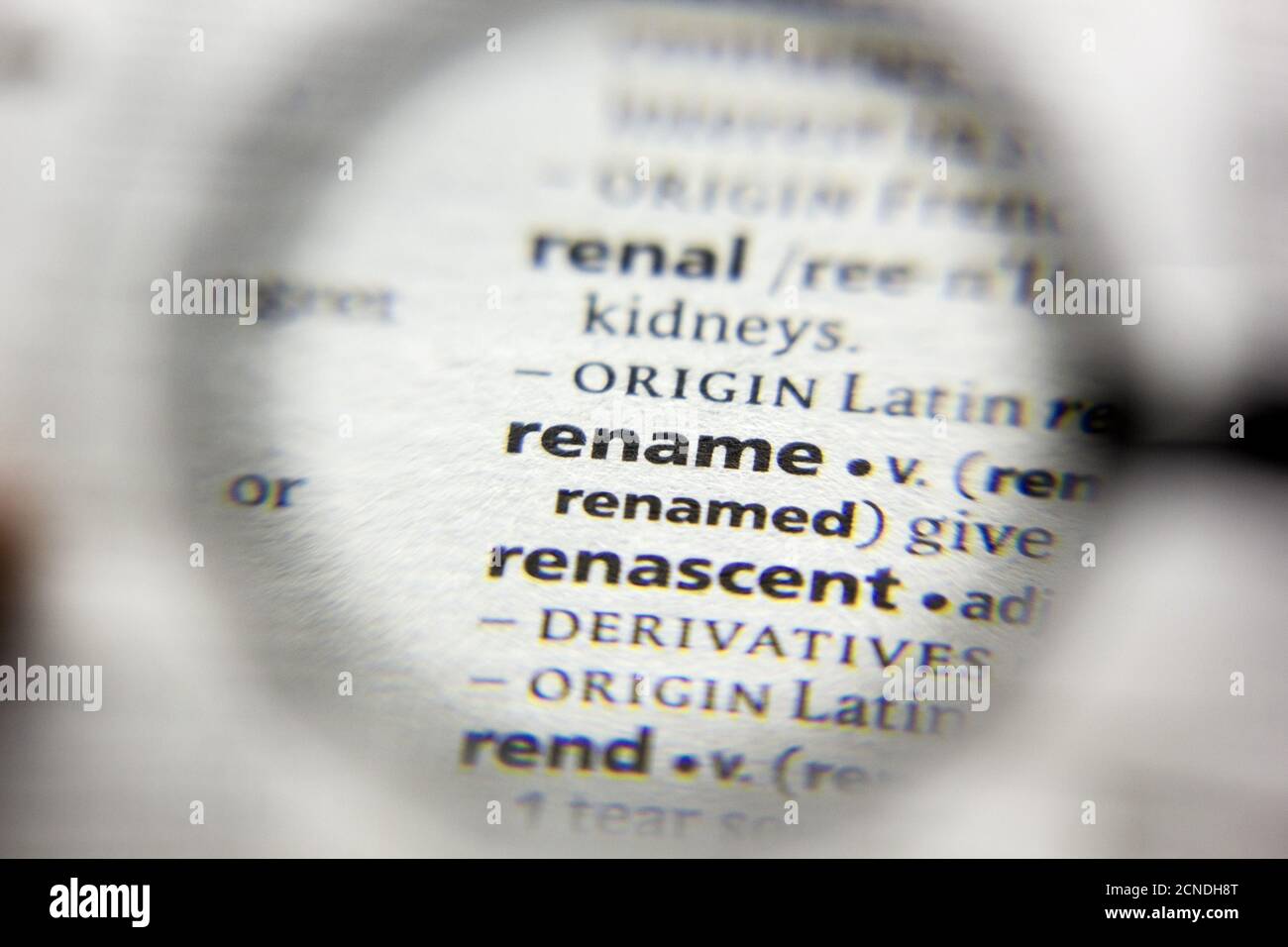 The word or phrase Rename in a dictionary Stock Photo - Alamy
