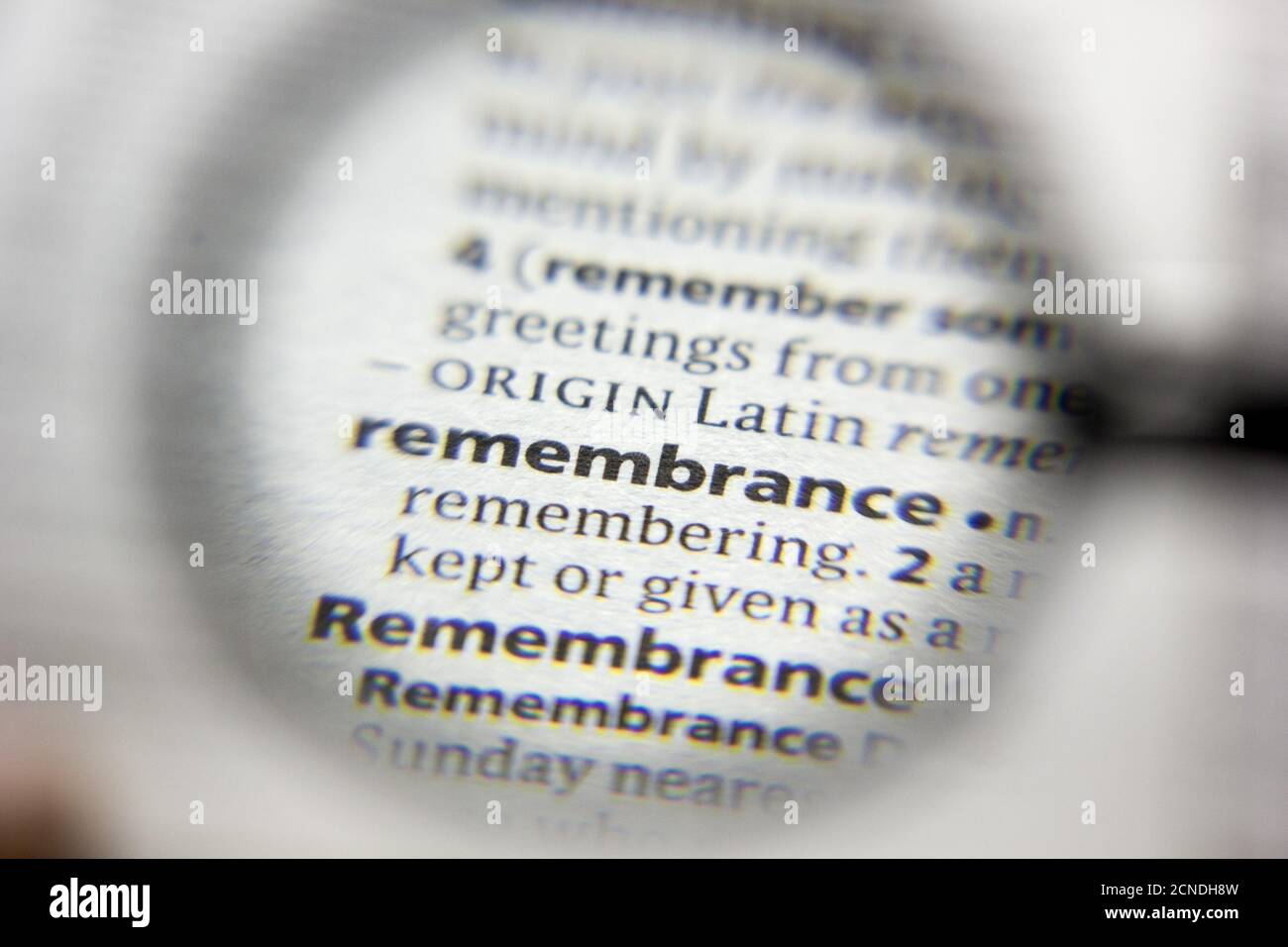 The word or phrase Remembrance in a dictionary Stock Photo - Alamy