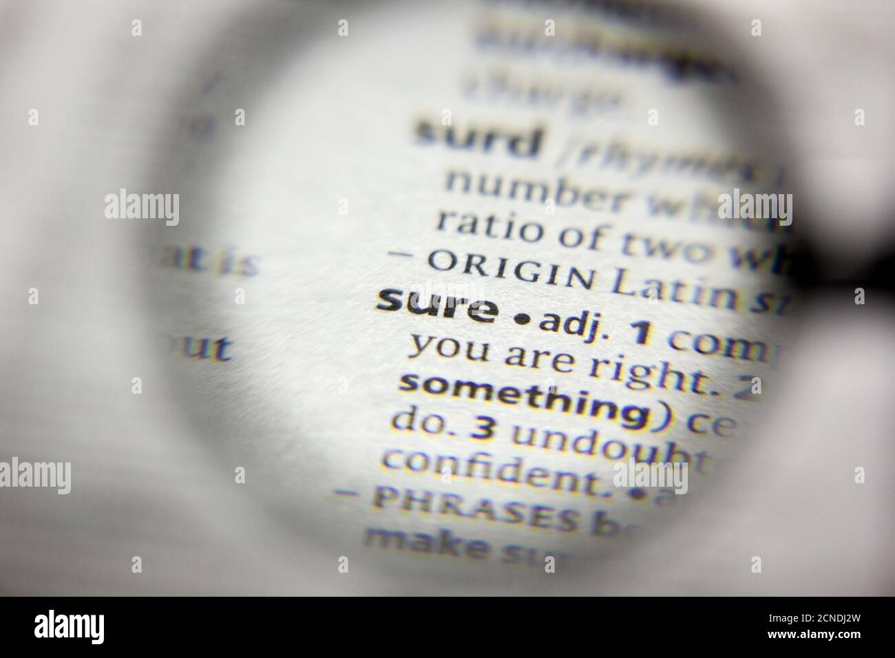 Word phrase sure in hi-res stock photography and images - Alamy