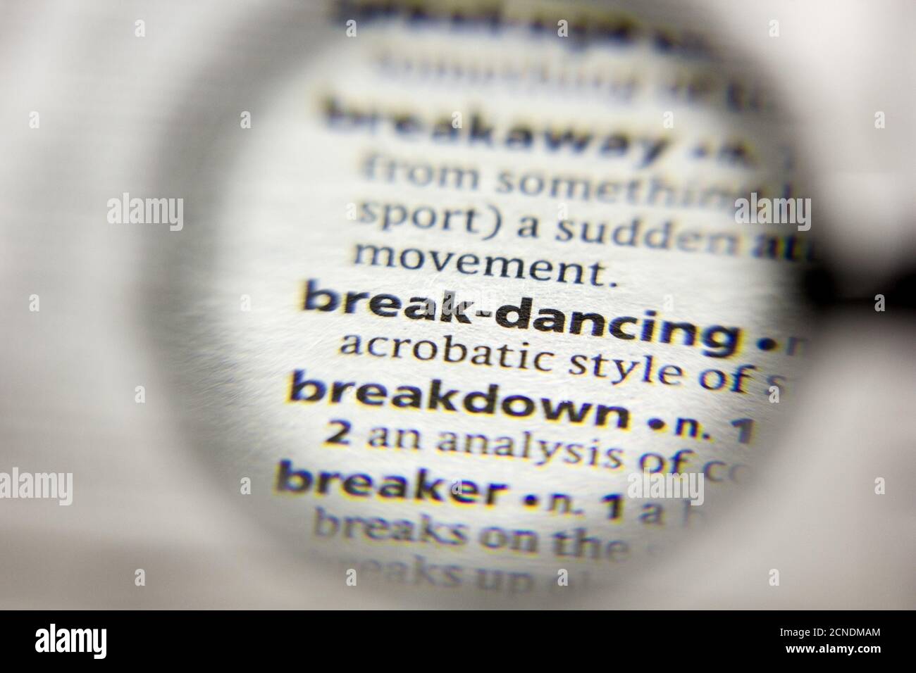 The word or phrase Break-dancing in a dictionary Stock Photo - Alamy