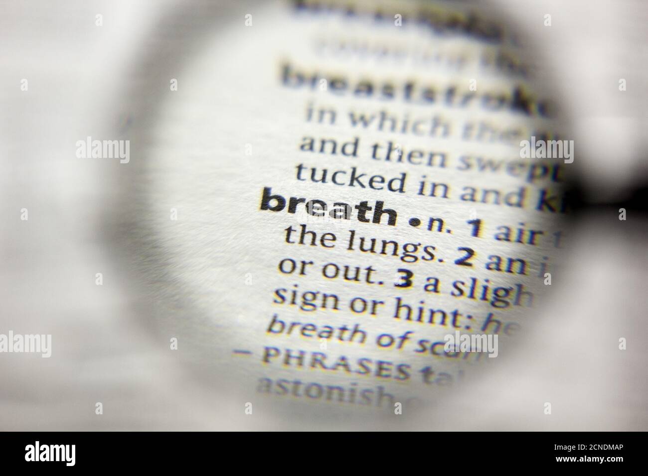 The word or phrase Breath in a dictionary Stock Photo - Alamy