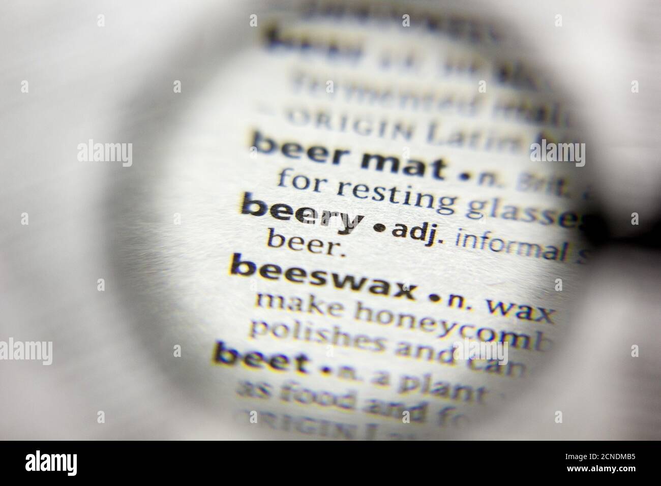 The word or phrase Beery in a dictionary Stock Photo - Alamy