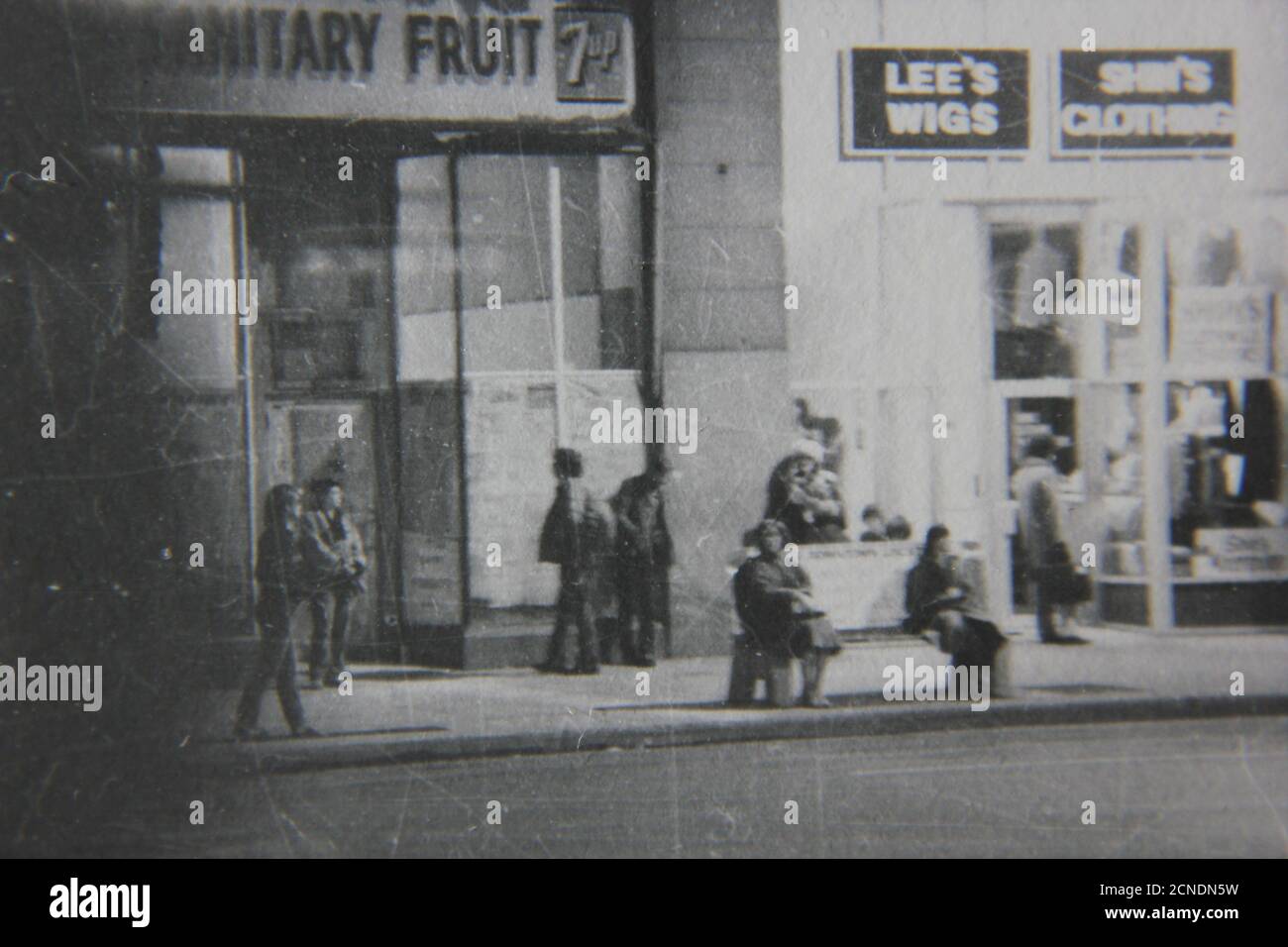 Fine 1970s vintage black and white photography street scene of daily ...
