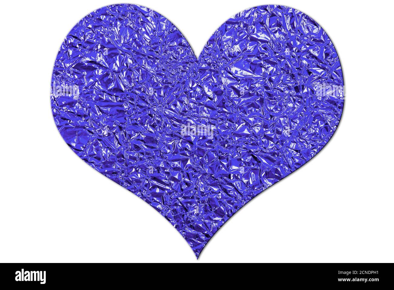 Heart made of blue aluminum foil Stock Photo - Alamy